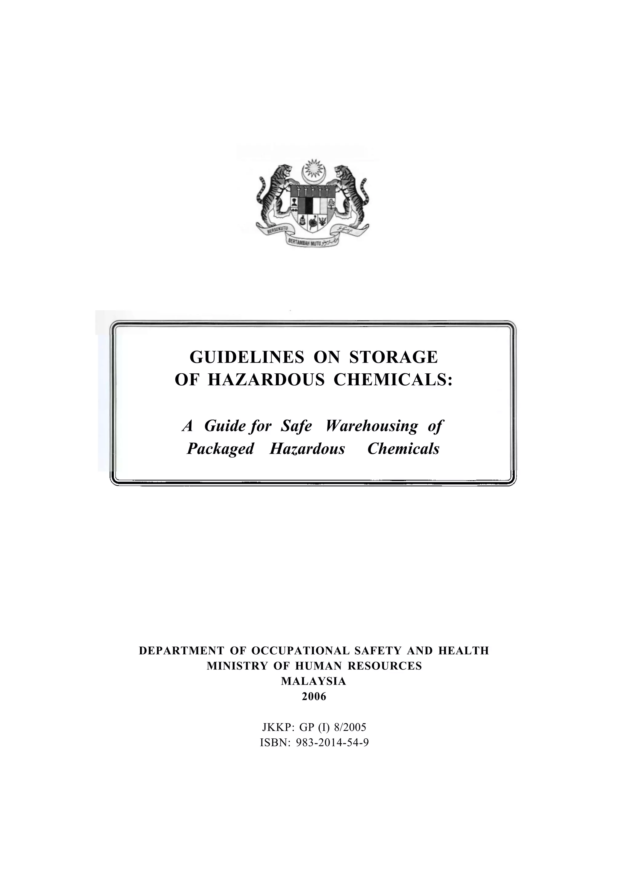 Guidelines on-storage-of-hazardous-chemical-a-guide-for-a-safe-w | PDF