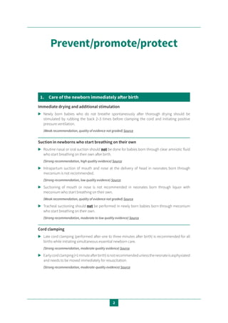 Guidelines recommendations-newborn-health by WHO | PDF