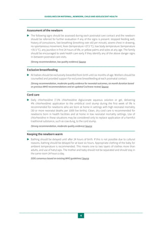 Guidelines recommendations-newborn-health by WHO | PDF