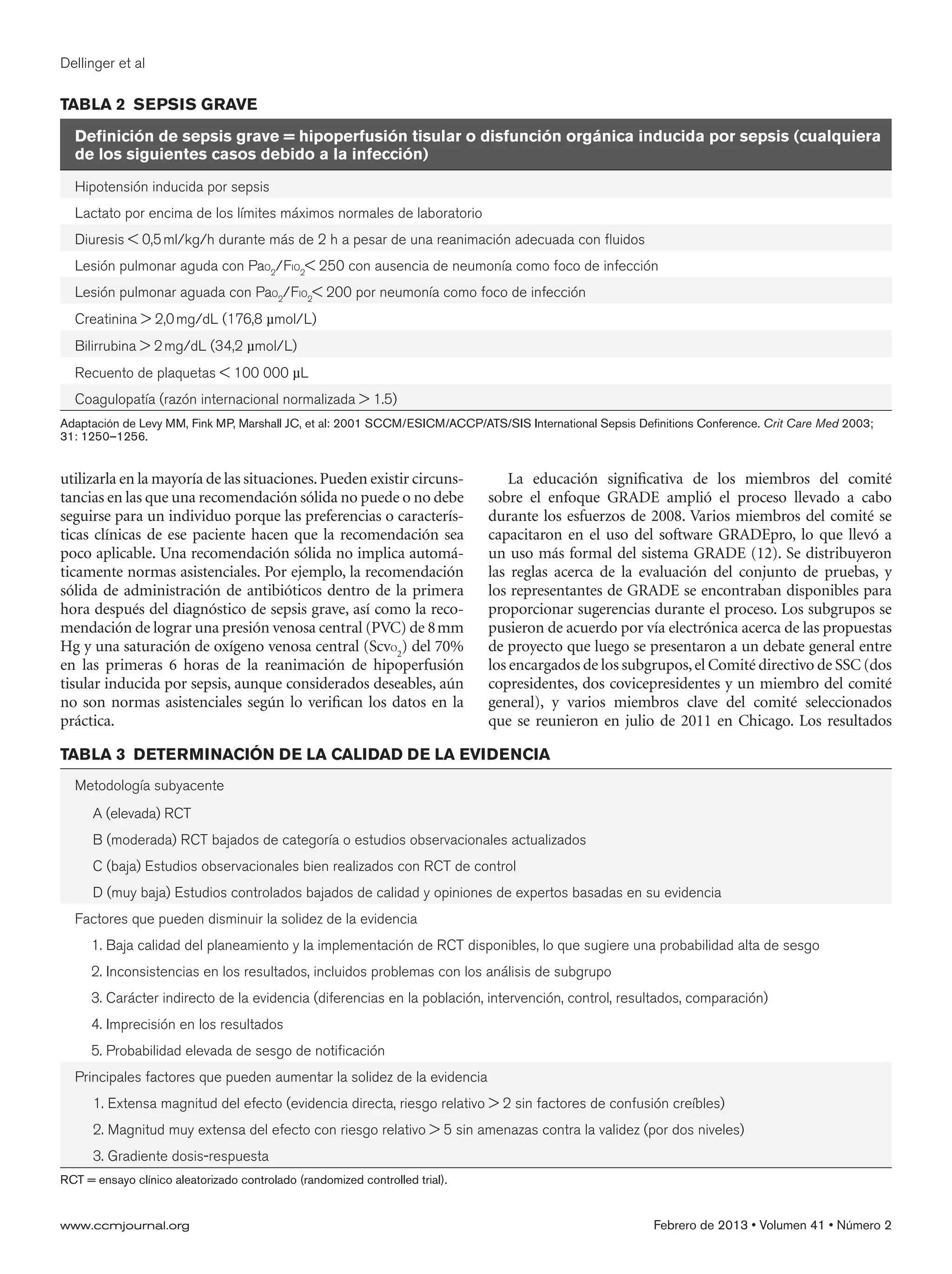 Sobreviviendo a la sepsis. (Guidelines spanish) | PDF