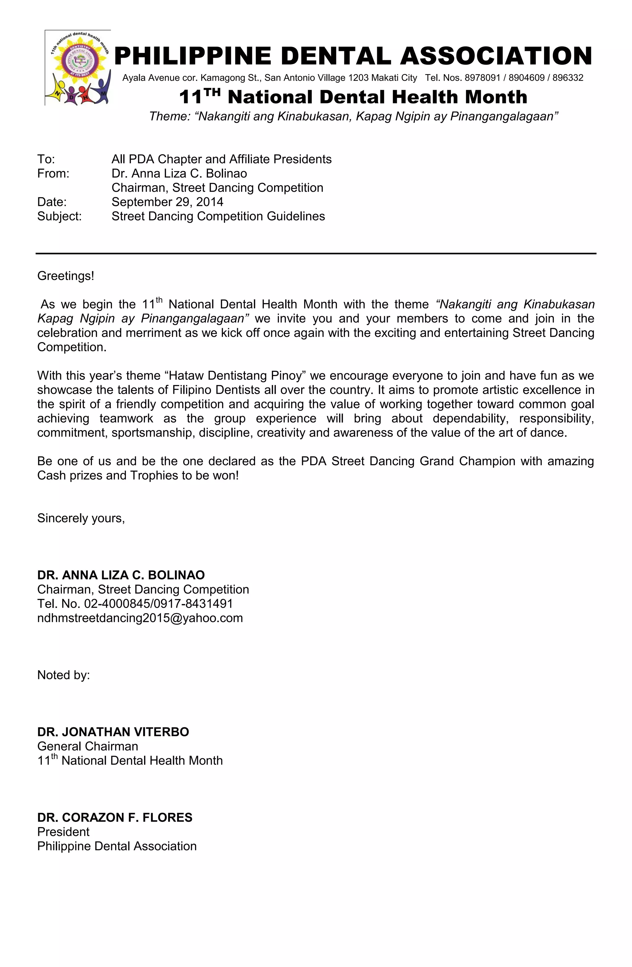 PDA- NDHM STREET DANCING COMPETITION Guidelines | PDF