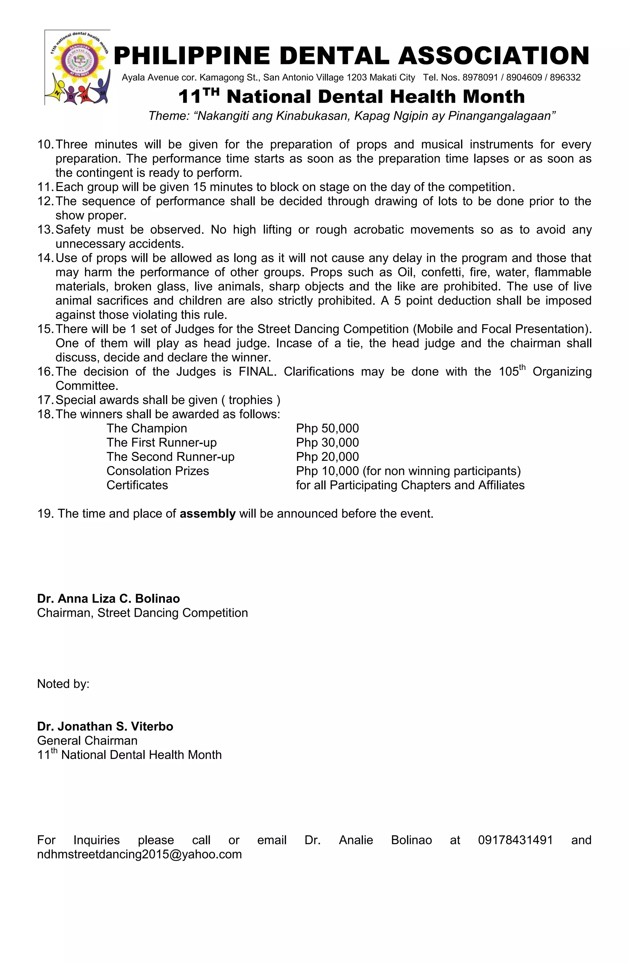 PDA- NDHM STREET DANCING COMPETITION Guidelines | PDF