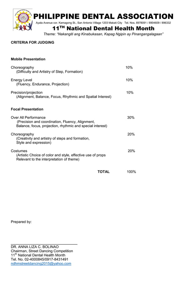 PDA- NDHM STREET DANCING COMPETITION Guidelines | PDF