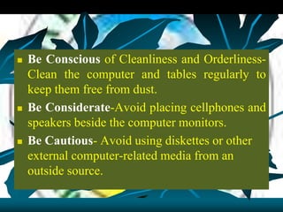 Guidelines and code of conduct in using the computer | PPT