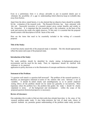 Guidelines and format for a research | PDF