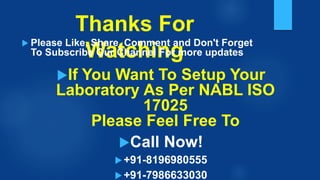 Guidelines and process of nabl lab setup | PPTX
