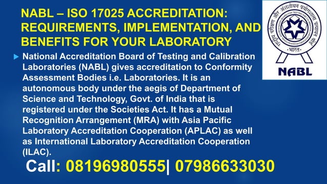 Guidelines and process of nabl lab setup | PPTX