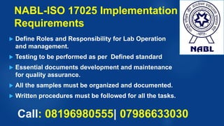 Guidelines and process of nabl lab setup | PPTX