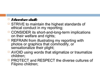 Guidelines in Reporting on Children | PPT