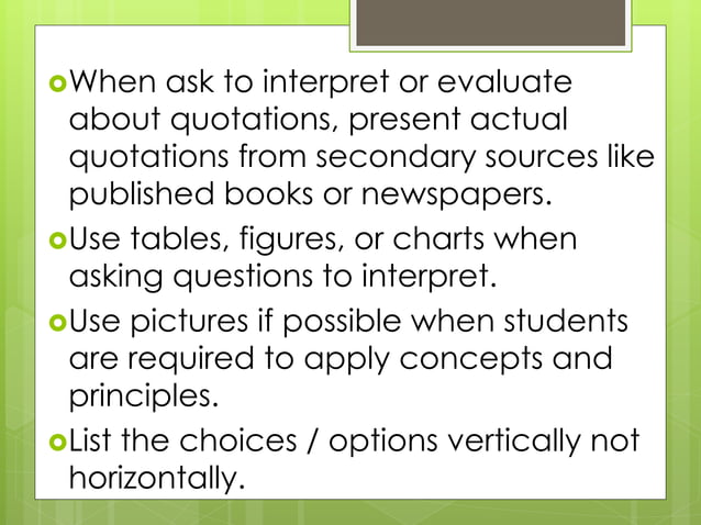 GUIDELINES CONSTRUCTING MULTIPLE CHOICE TEST ITEMS.pdf | Standardized ...
