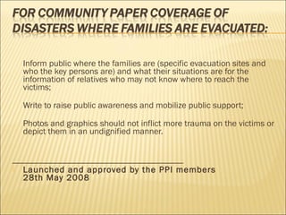 Guidelines for Disaster Reporting | PPT