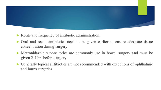 Guidelines for rational use of antibiotics in surgical prophylaxis | PPTX