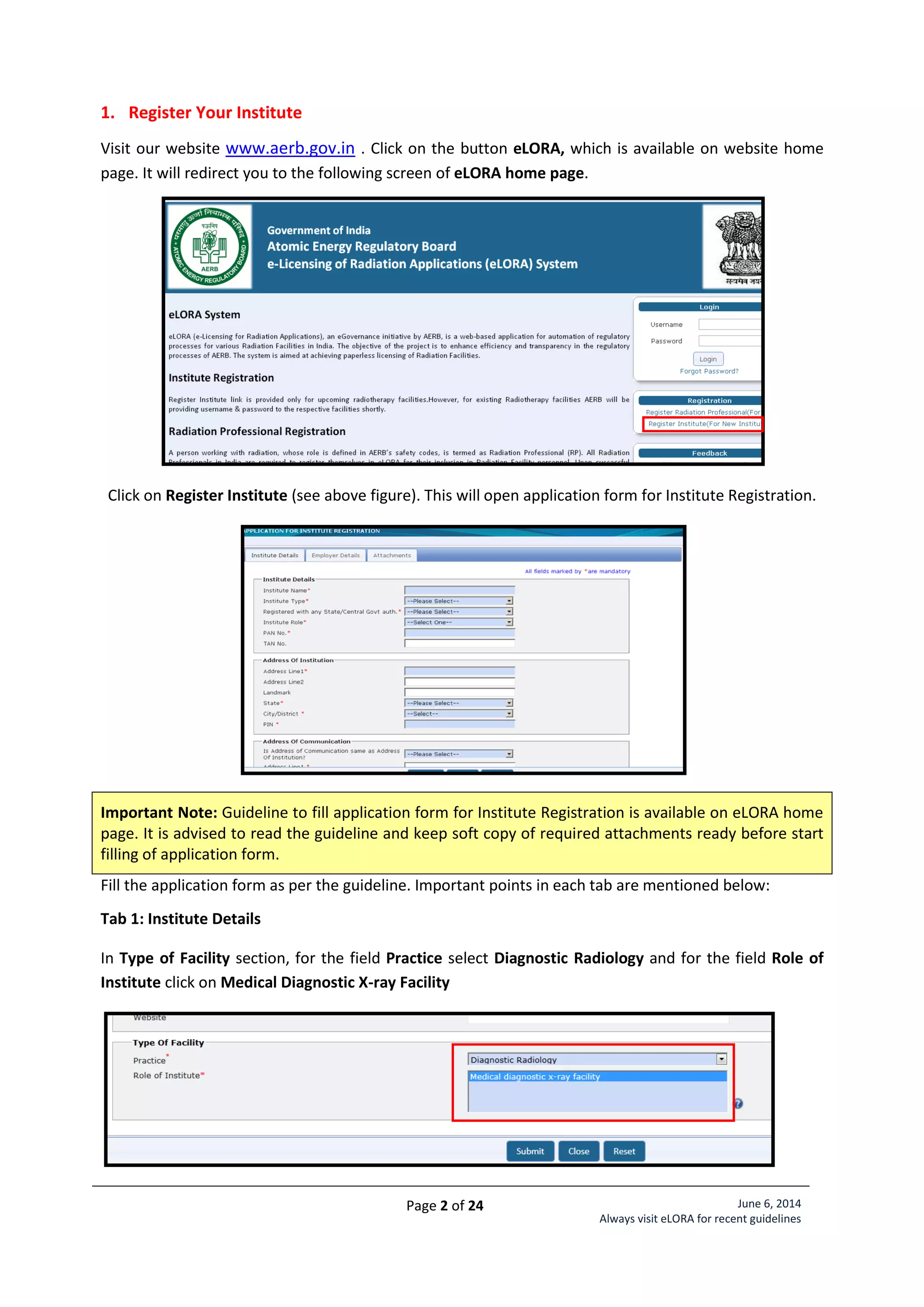 Guidelines for applying AERB Licence. | PDF