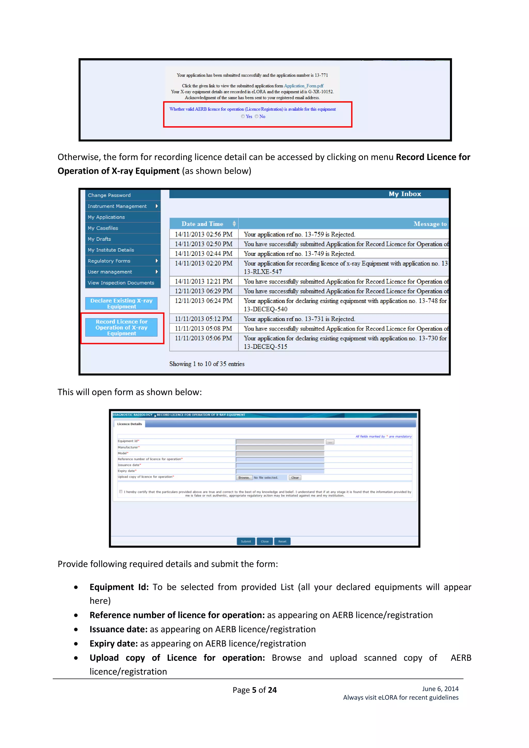 Guidelines for applying AERB Licence. | PDF