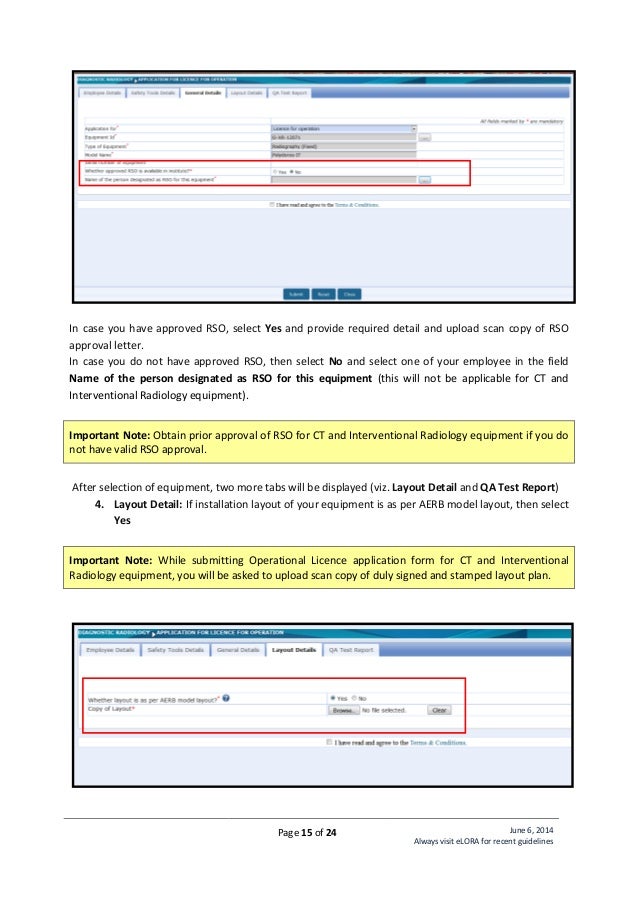 Guidelines for applying AERB Licence.