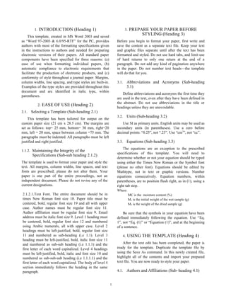 Guidelines for authors | DOC | Desktop Publishing | Computer Software and Applications