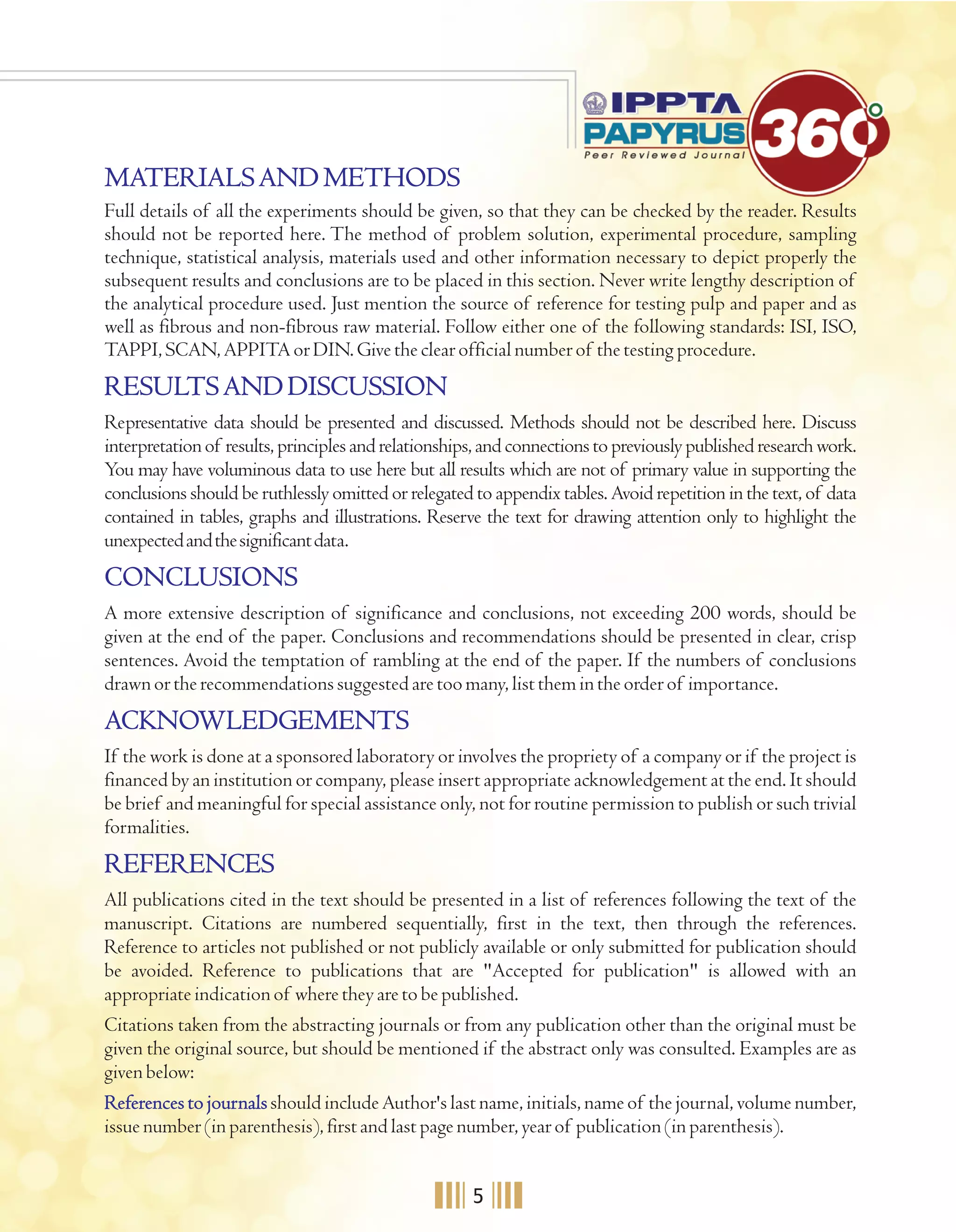 Guidelines for Authors for Publication of Paper | PDF