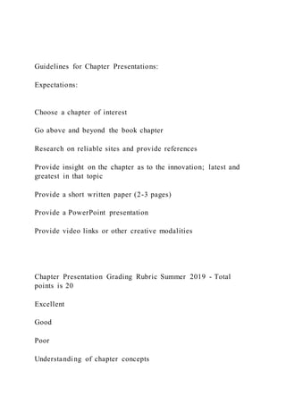 Guidelines for Chapter PresentationsExpectationsChoo | PDF