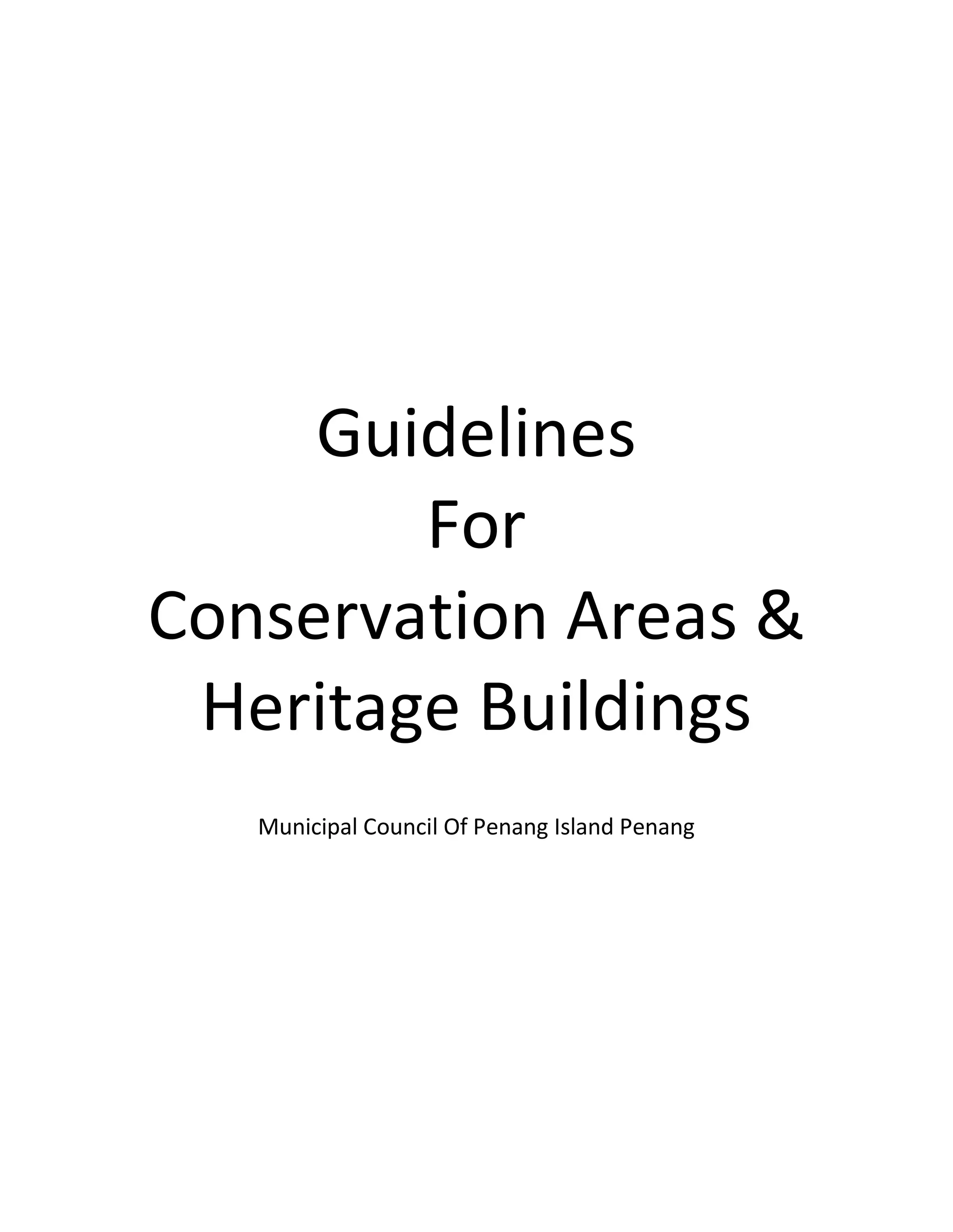 Guidelines for conservation areas and heritage buildlings (extract) | PDF