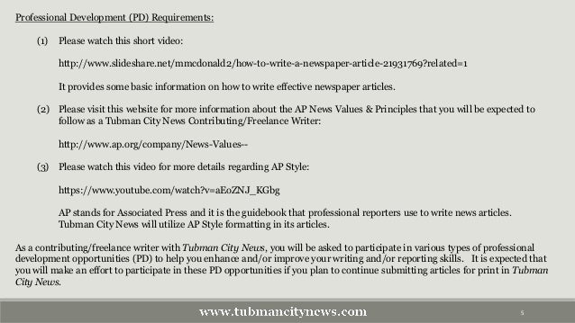 Submission Guidelines For Contributing Writers At Tubman City News