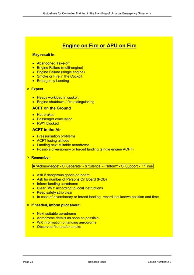 Guidelines for controller training in the handling of unusual emergency ...