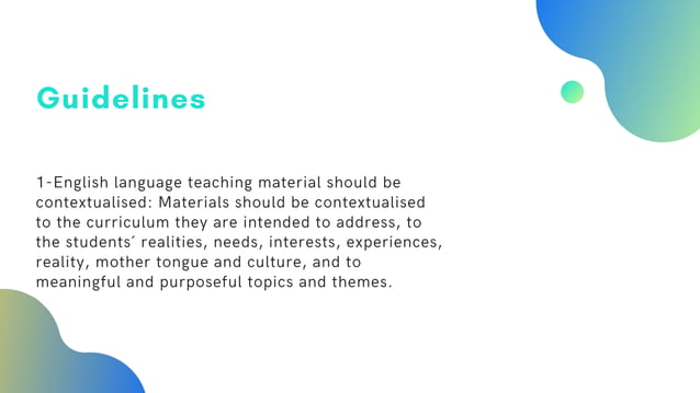 Guidelines for designing effective english language teaching materials ...