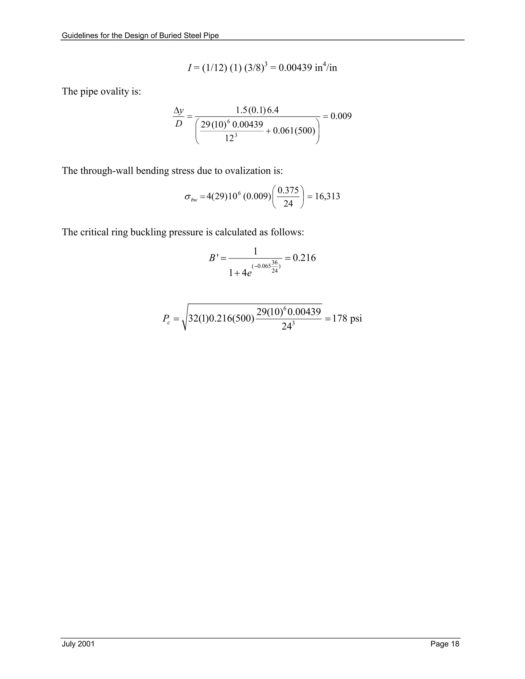 Guidelines for design of buried steel pipe | PDF