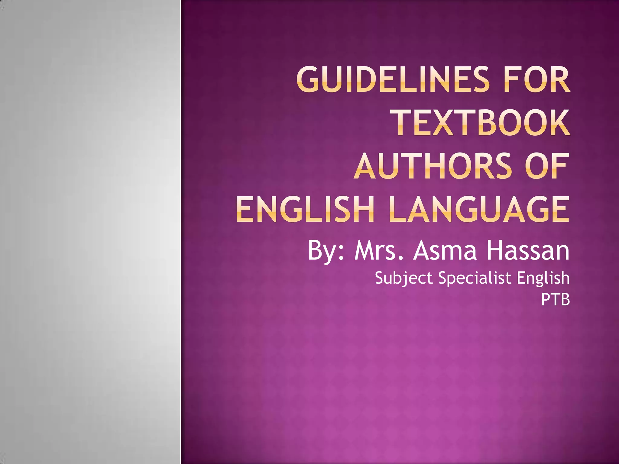 Guidelines for development of textbook | PPTX