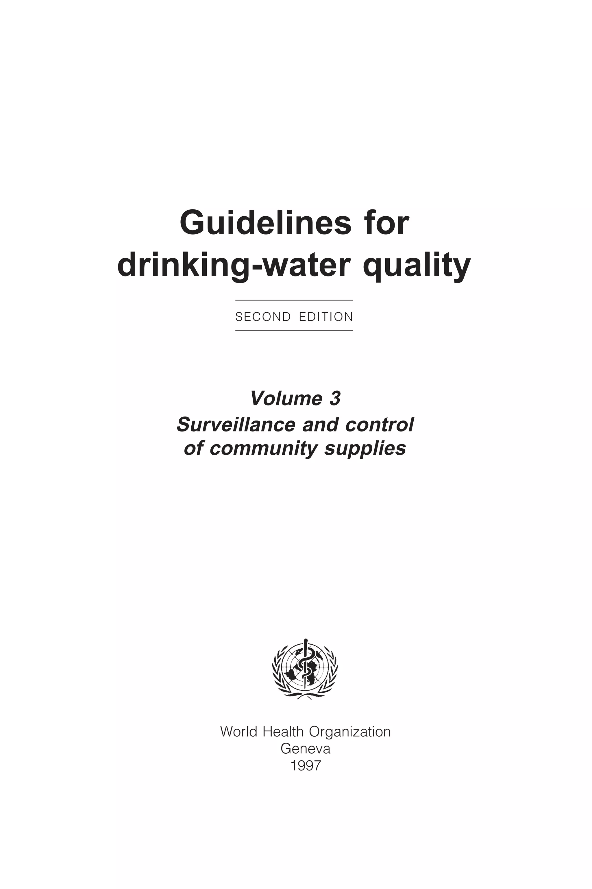 Guidelines for drinking water who | PDF