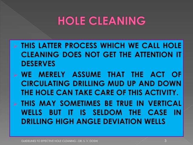 GUIDELINES FOR EFFECTIVE HOLE CLEANING IN DIRECTIONAL WELLS | PPTX