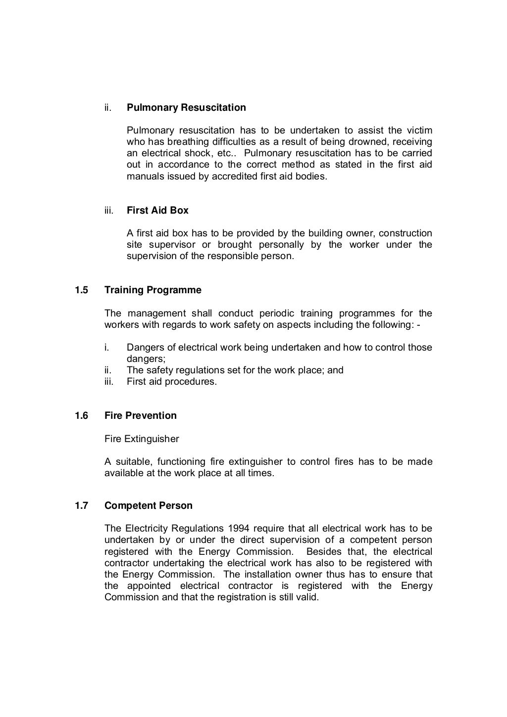 Guidelines for electrical wiring in residential buildings