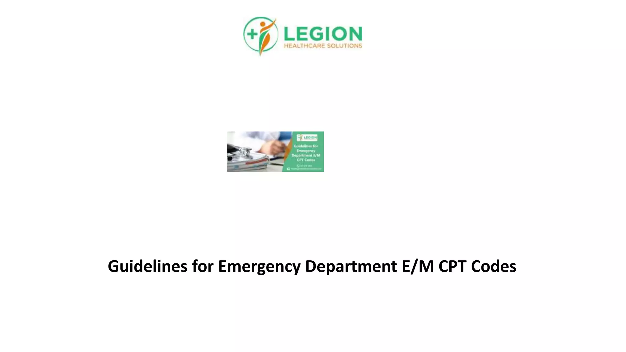 Guidelines for Emergency Department E M CPT Codes.pptx