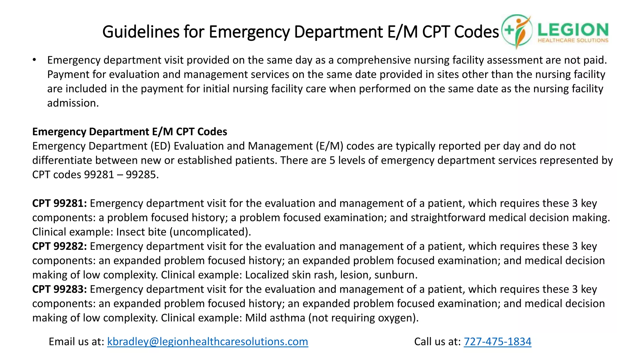 Guidelines for Emergency Department E M CPT Codes.pptx