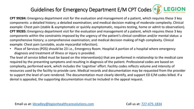 Guidelines for Emergency Department E M CPT Codes.pptx