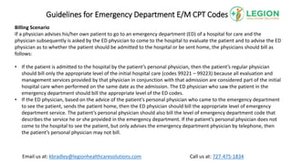 Guidelines for Emergency Department E M CPT Codes.pptx