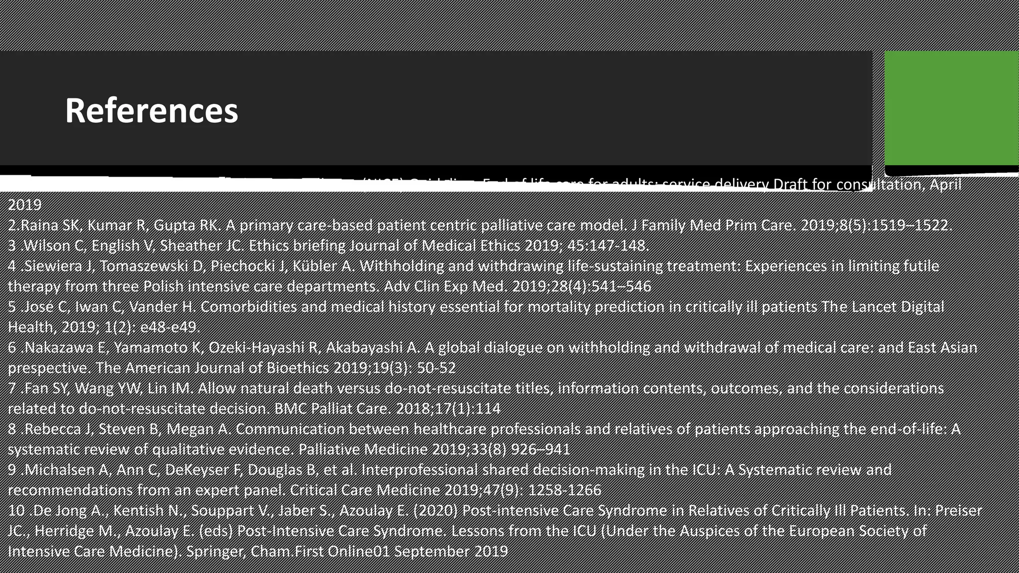 Guidelines for end of life care in icu | PDF