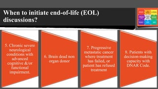 Guidelines for end of life care in icu | PDF