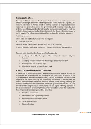 Guidelines for hospital contingency plan | PDF