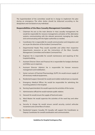 Guidelines for hospital contingency plan | PDF