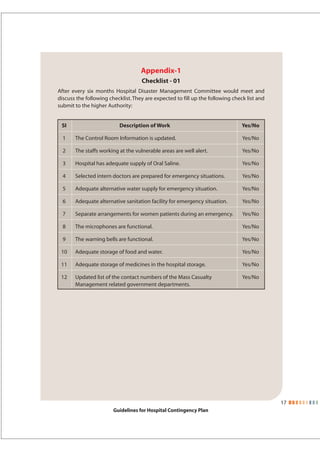 Guidelines for hospital contingency plan | PDF