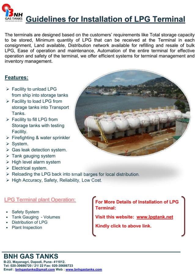Guidelines for installation of lpg terminal