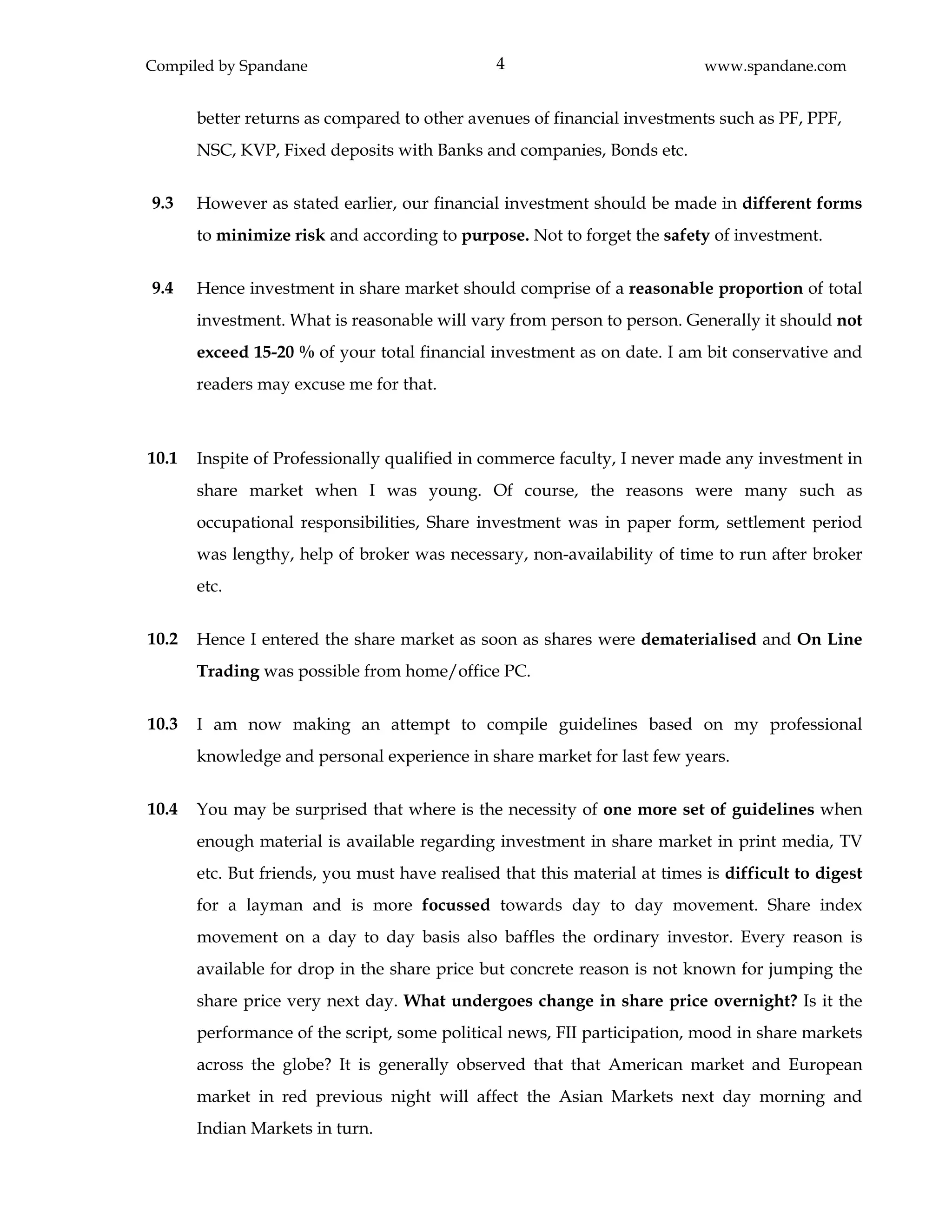 Guidelines for investment_in_share_market | PDF