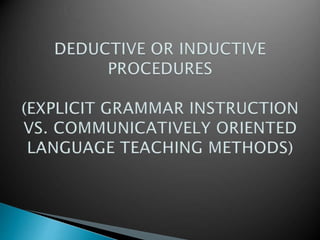 GUIDELINES FOR LANGUAGE CLASSROOM INSTRUCTION.ppt | Education