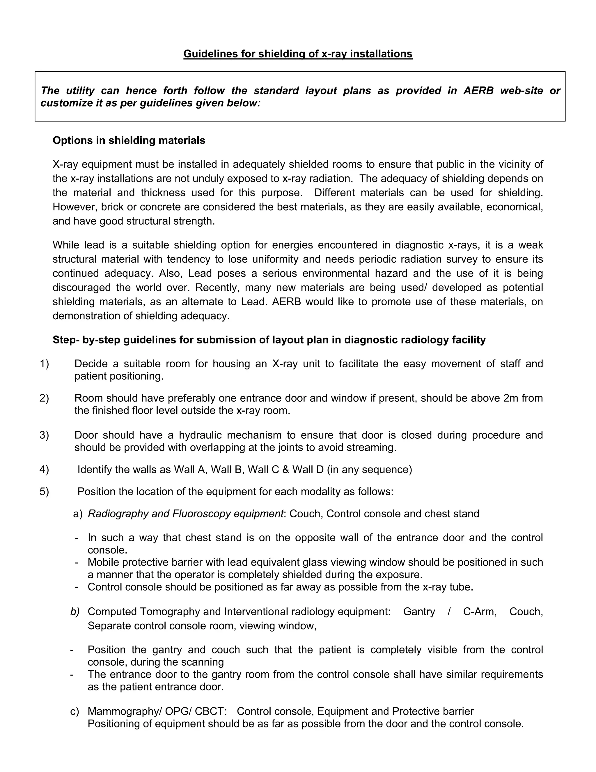 Guidelines for layout as per AERB | PDF