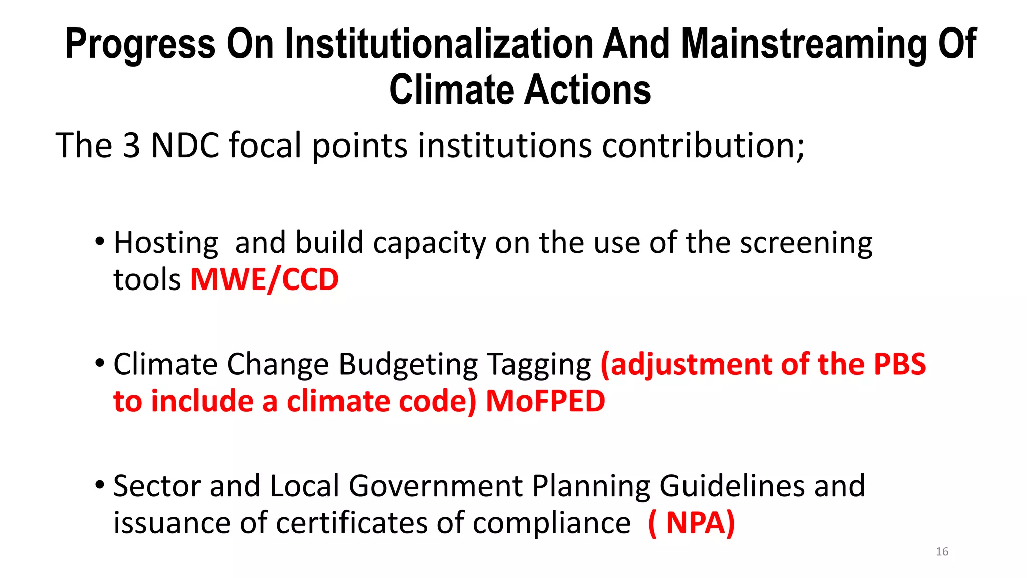 Guidelines for mainstreaming climate change and key consideration | PPT
