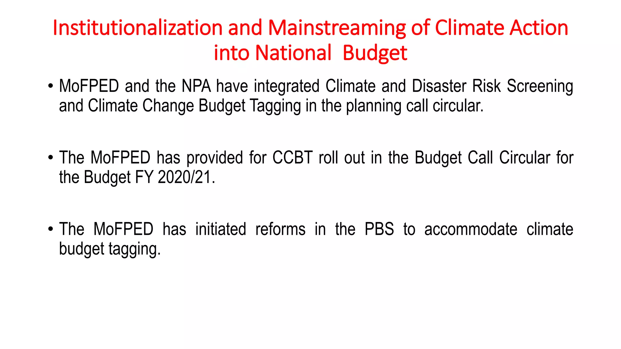 Guidelines for mainstreaming climate change and key consideration | PPT