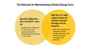 Guidelines for mainstreaming climate change and key consideration | PDF