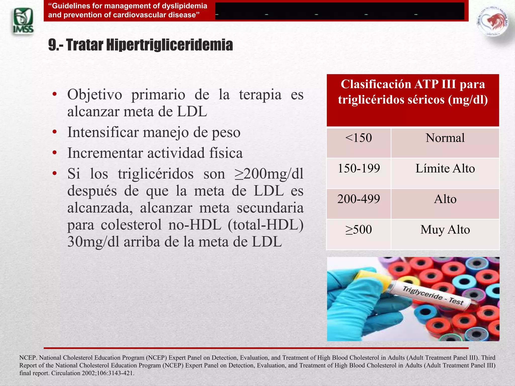Guias para manejo de dislipidemia y prevencion de enfermedad ...