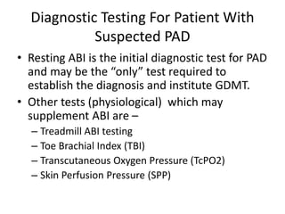 Guidelines for management of peripheral arterial disease | PPTX