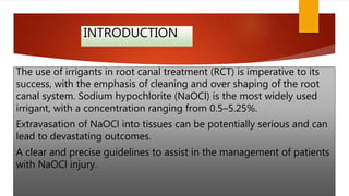 Guidelines for management of sodium hypochlorite extrusion injuries | PPTX